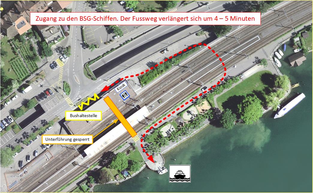Zugang zur Schiffsländte in Twann - Bielersee Tourismus